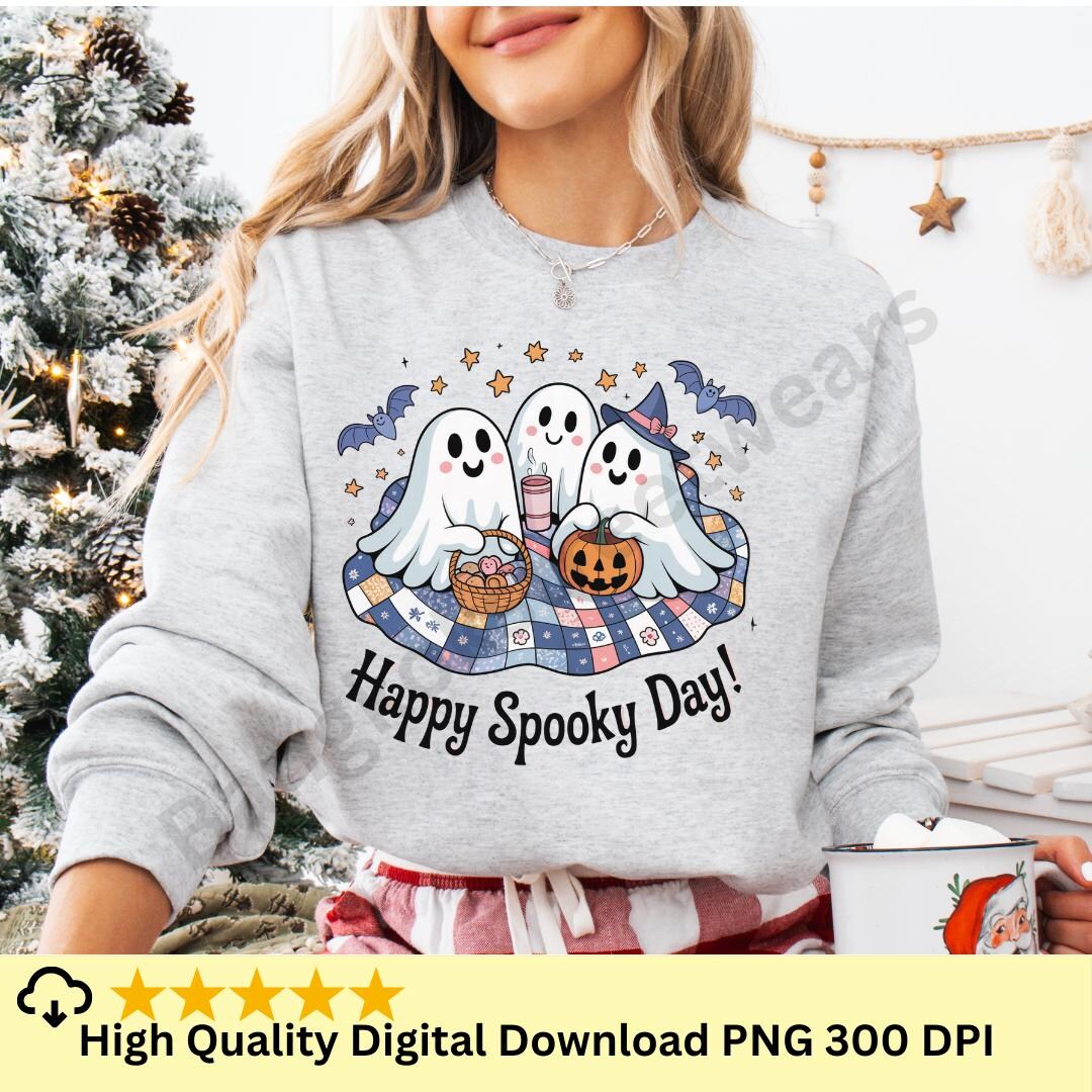 Spooky Ghost Picnic PNG: Halloween Digital Download, 300 DPI - Etsy