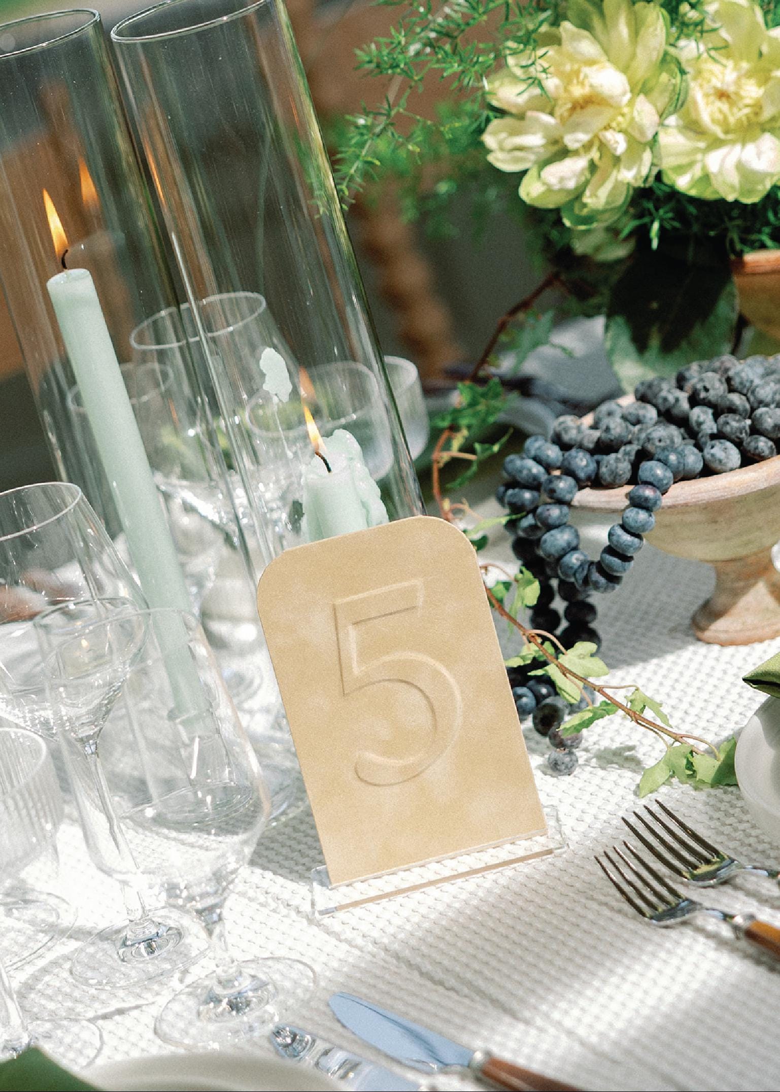 Velvet Table Numbers || Clean & Simple || Comes With Stand - Etsy