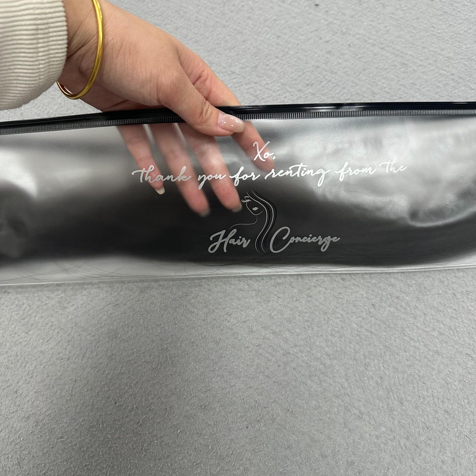 Custom Logo Hair Extension Packaging Bag | Clear / Frosted PVC Wig ...