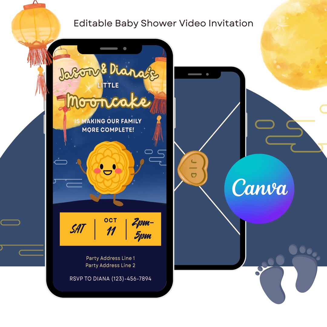 Mid Autumn Mooncake Moon Baby Shower Video Invite | Moon Party ...