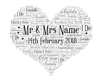 Marriage word art | Etsy