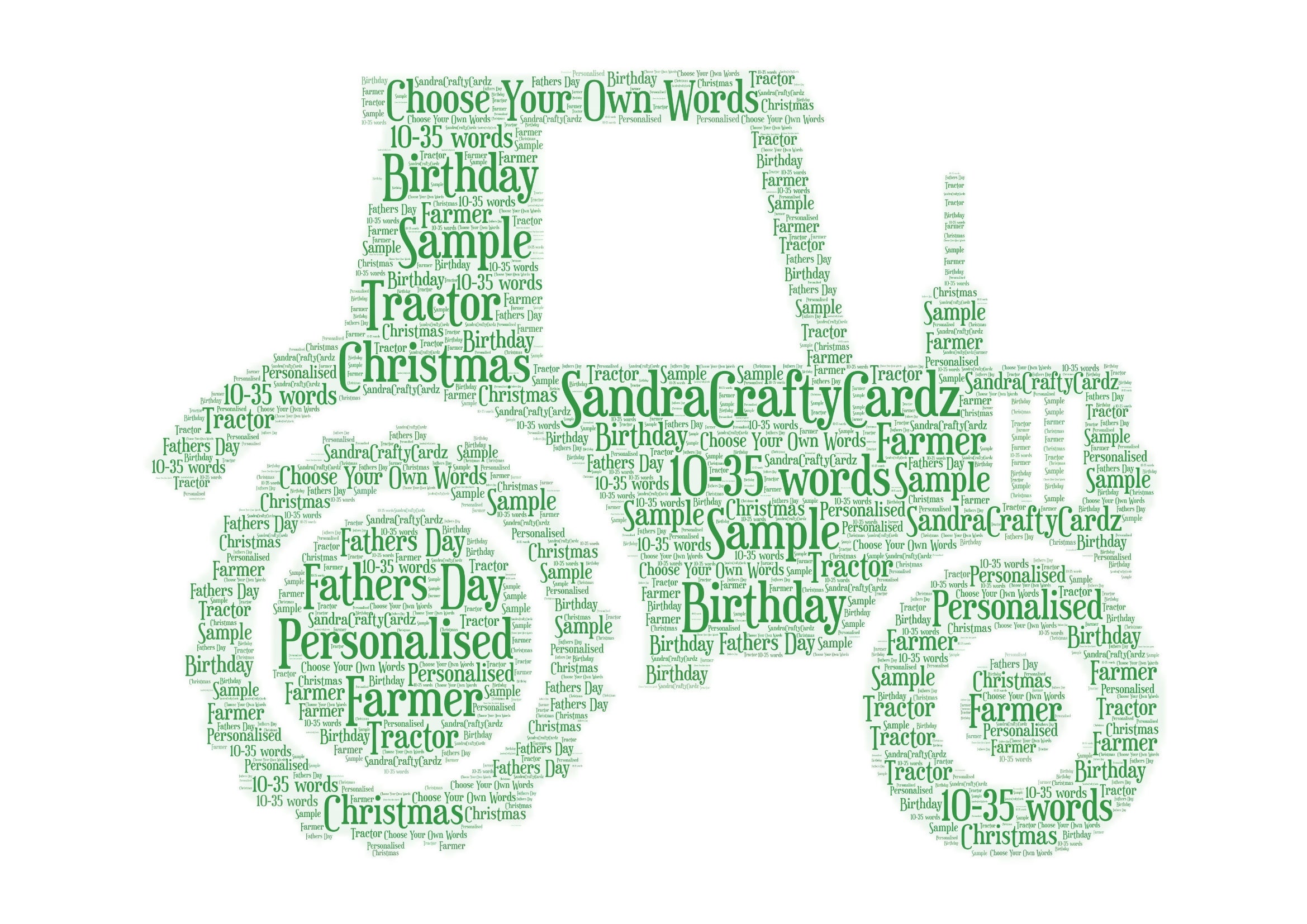Tractor Personalised Word Art Print Fathers Day Birthday - Etsy