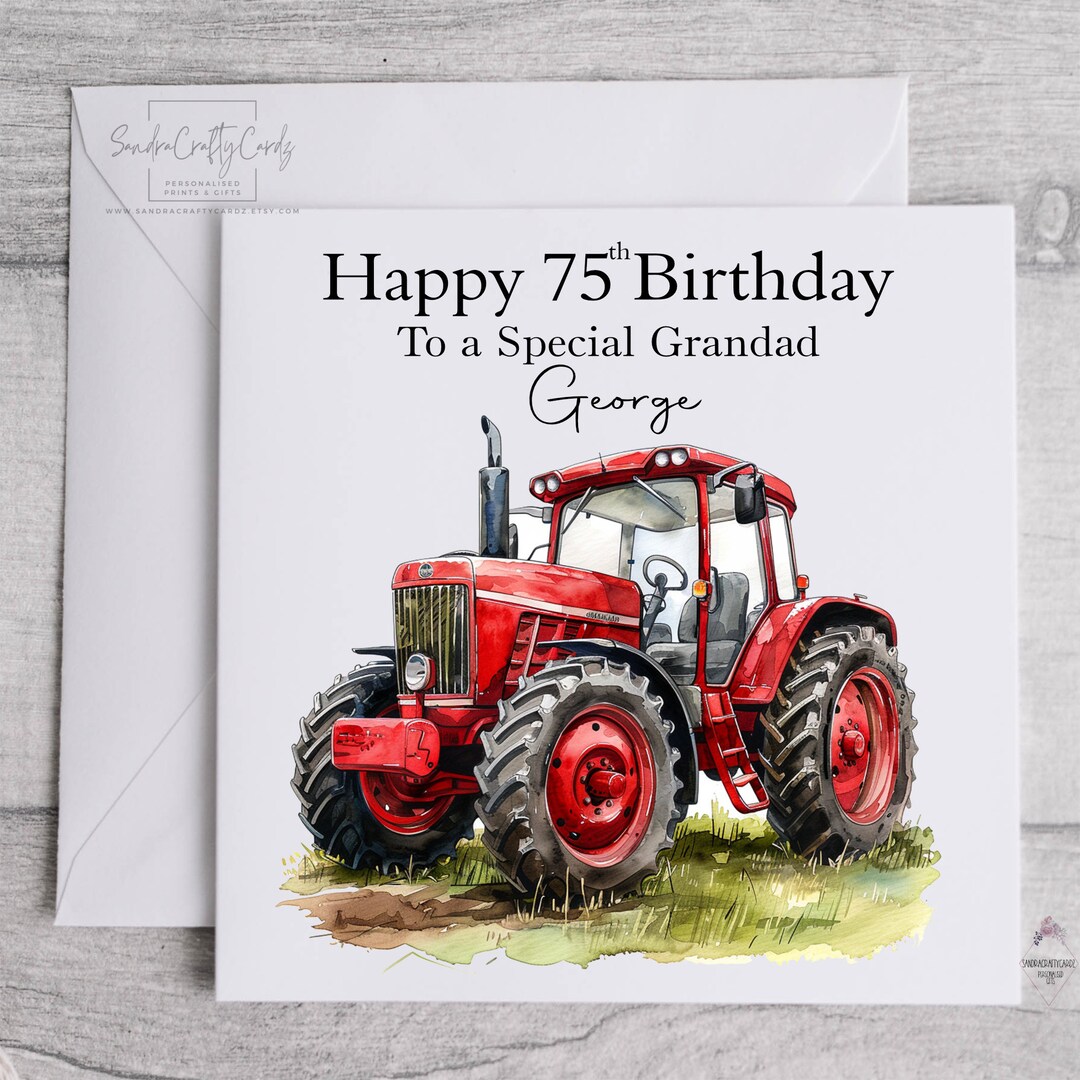 Personalized Tractor Birthday Card: Any Age, Relation - Etsy UK