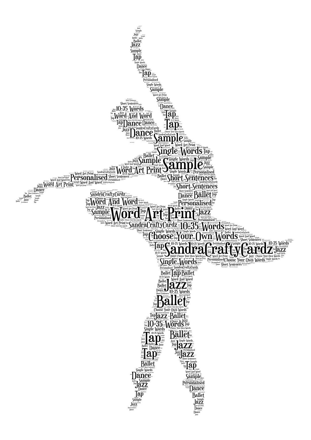 Ballet Dancer, Personalised Word Art Print, Birthday Gift, Ballet Exam ...