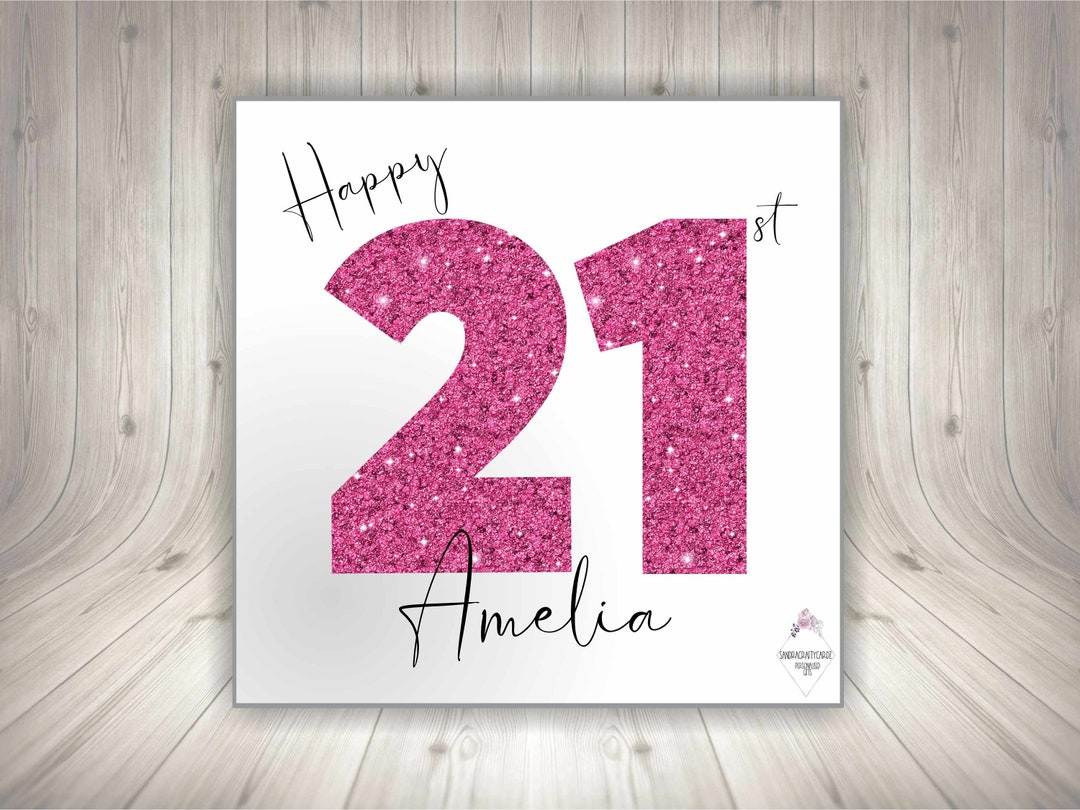 21st Birthday Card Personalised Age 21 Custom 21st Birthday Card For