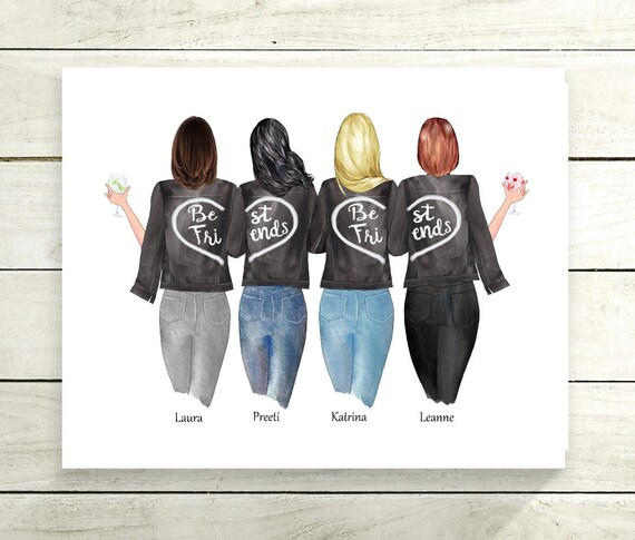 Best Friends Personalised Friends Print Best Friend Gift - Etsy