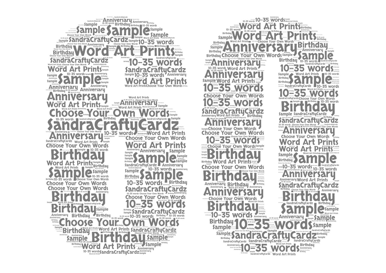 Personalised 60th Birthday Birthday Gift Word Art - Etsy