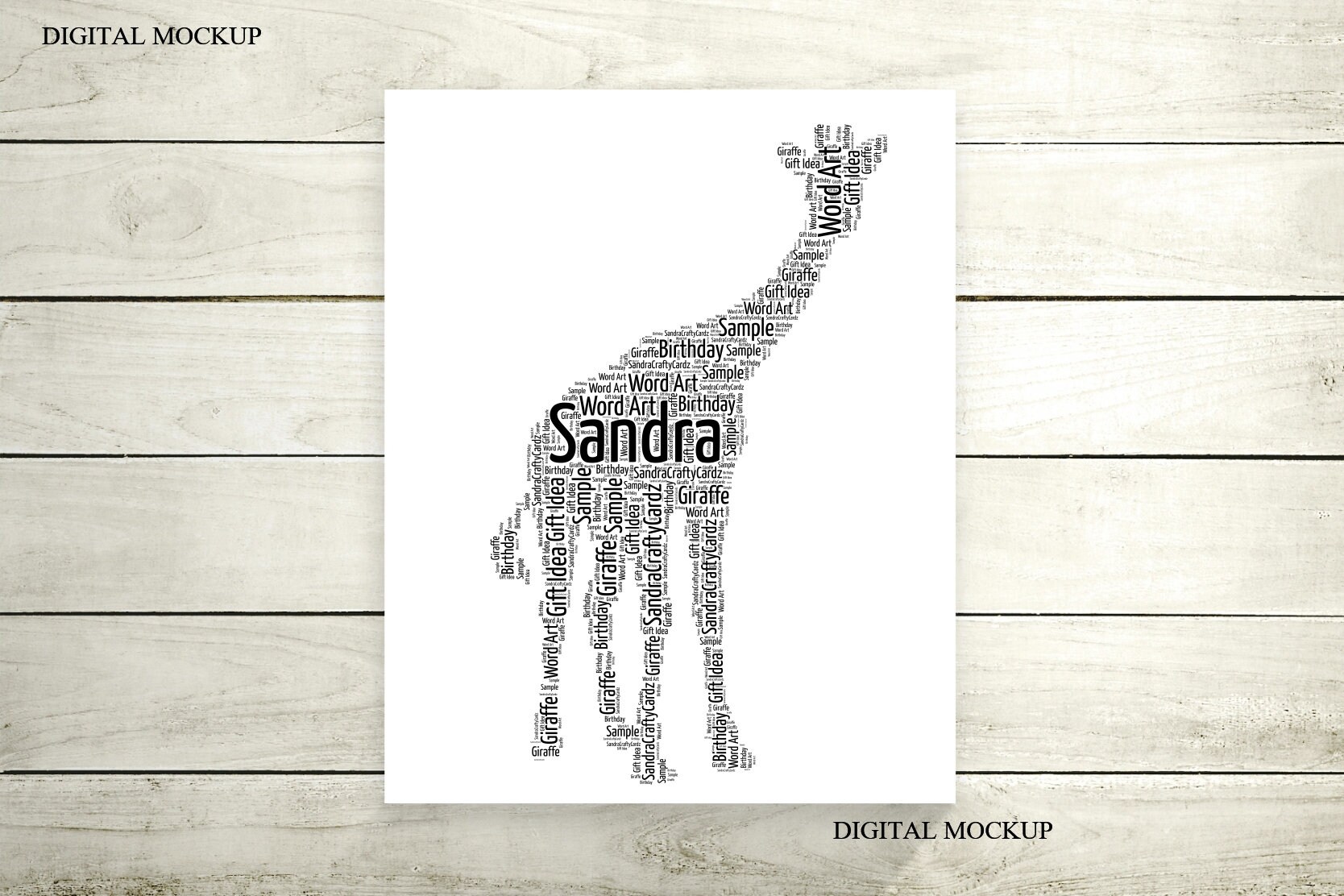 Personalized Giraffe Word Art Print Birthday Gift Ideas | Etsy