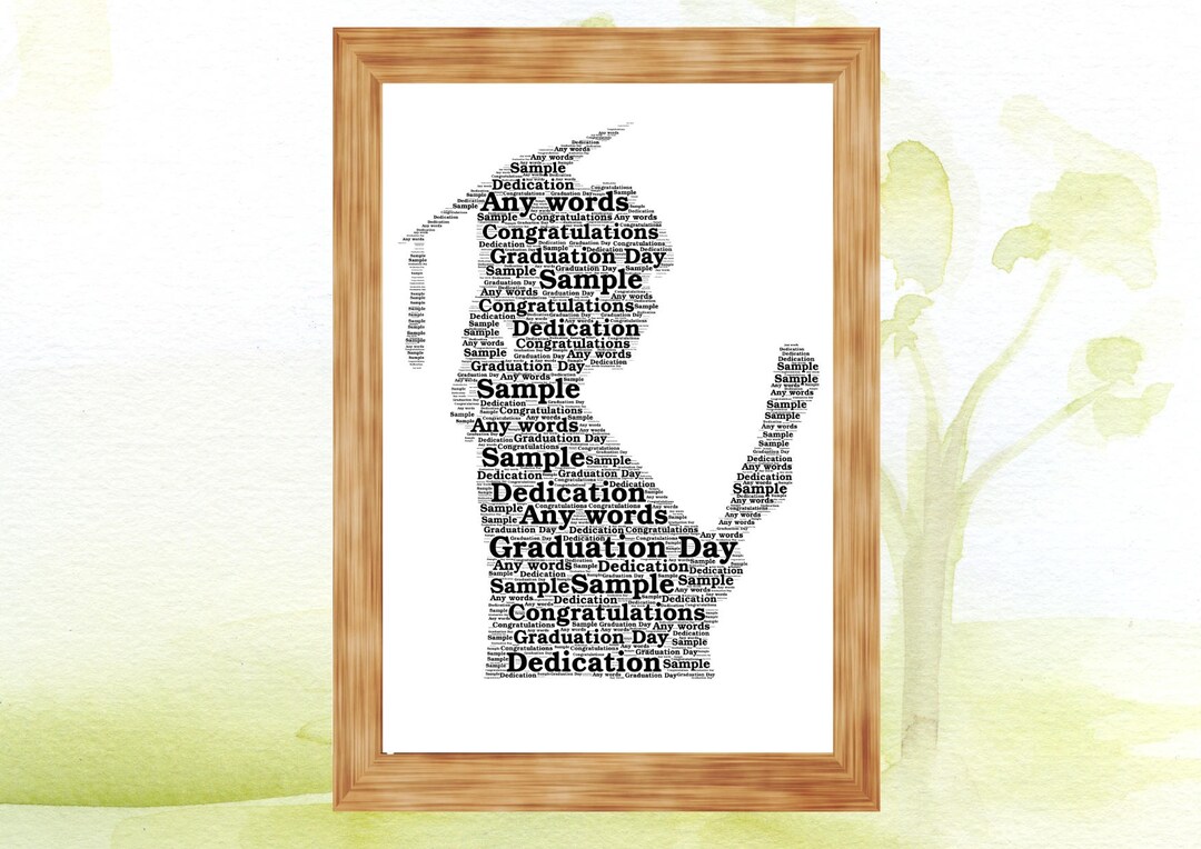Graduation Lady Personalised, Word Art Print, Gift, Congratulations ...