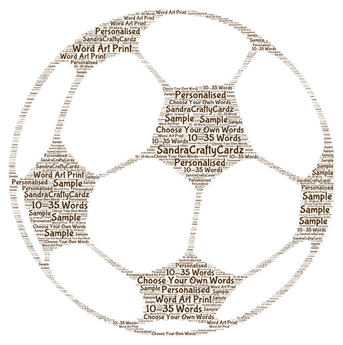 Personalised Football Print Word Art Soccer Fan Present - Etsy