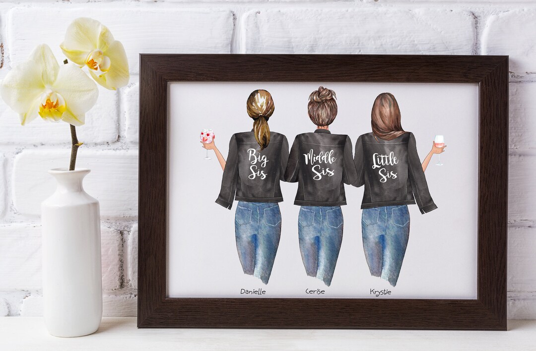 Custom Sisters Print: Personalized Sister Gift - Etsy