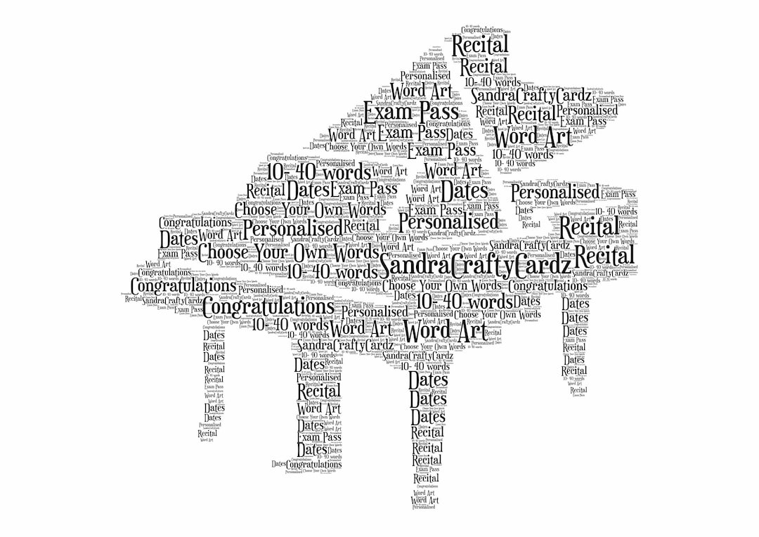 Grand Piano Personalised Word Art Print, Music Print , Gift for ...