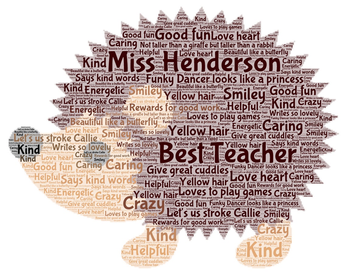 Personalised Hedgehog Word Art Hedgehog Print Christmas - Etsy UK