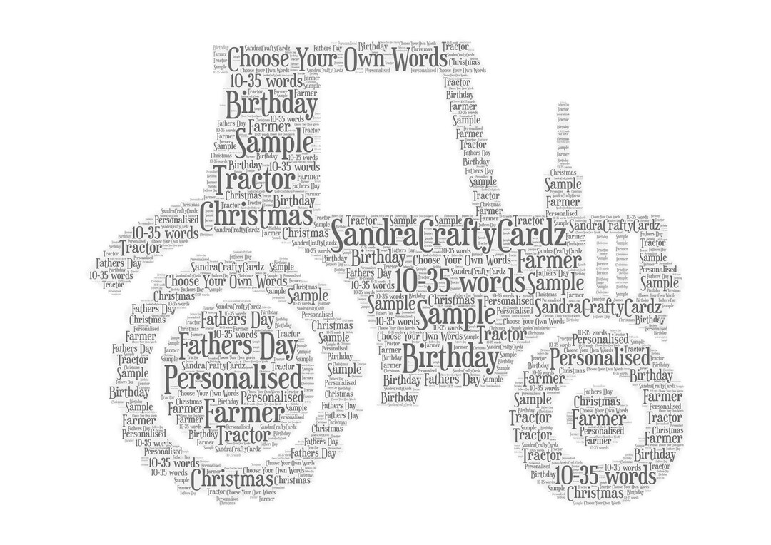 Tractor Personalised, Word Art Print, Fathers Day, Birthday, Gift for ...