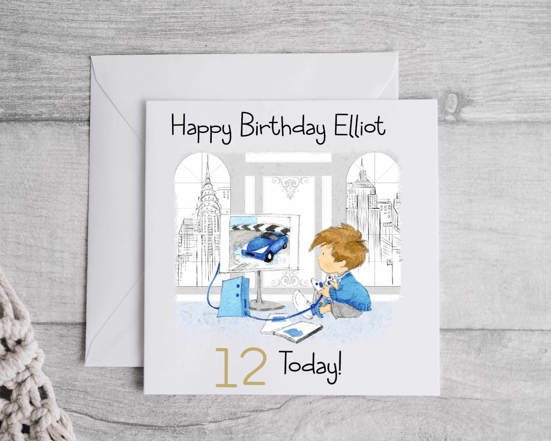 Gaming Personalised Birthday Boy Gamer Custom Any Age Birthday Card ...