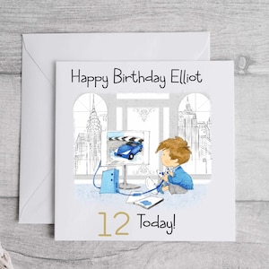 Gaming Personalised Birthday Boy Gamer Custom Any Age Birthday Card ...