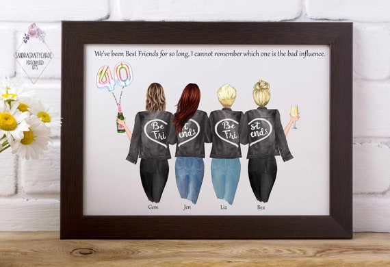 Friends Birthday Print Best Friends 40th Birthday Gift Sister Gift Etsy