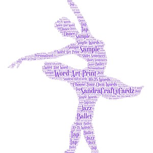 Personalized Ballet Dancer Word Art Print: Ballerina Gift - Etsy