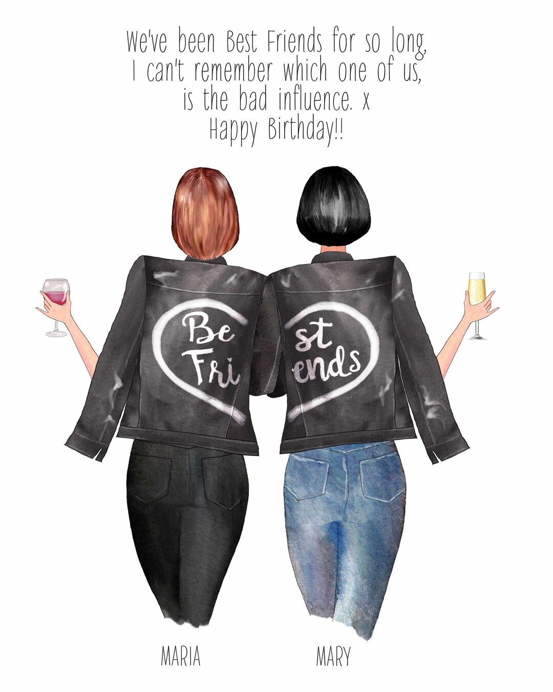 Best Friend Print Personalised Print Quote Wall Art Best - Etsy