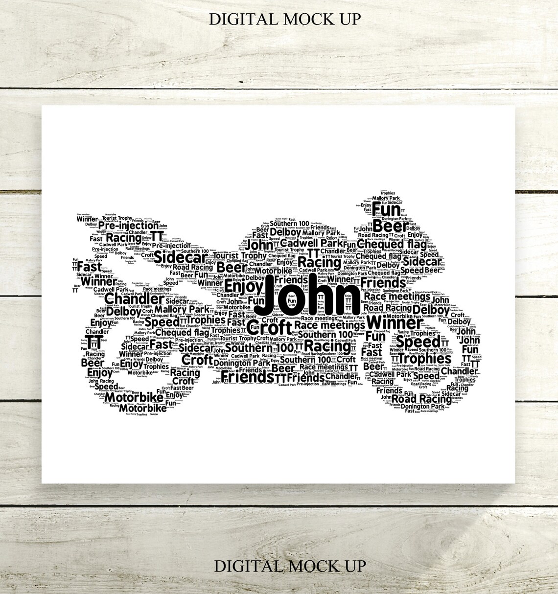 Motorbike Rider Birthday Word Art Printmotorbike Club - Etsy