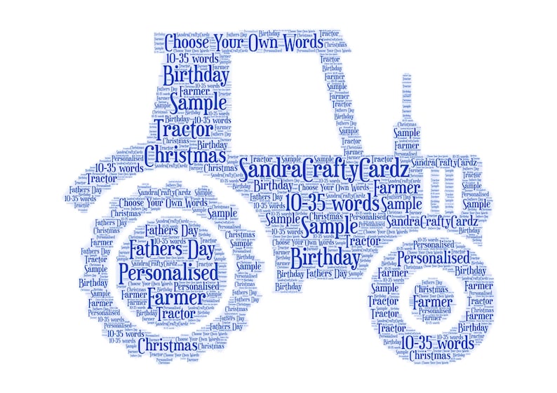 Tractor Personalised Word Art Print Fathers Day Birthday - Etsy