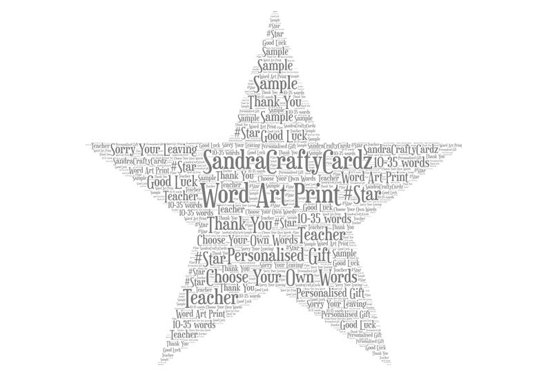 Stern Form personalisiertes Geschenk Word Art Print | Etsy