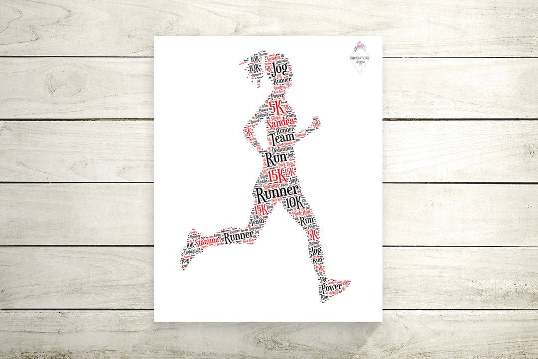 Personalized Runner Word Art Card: Marathon Gift for Athlete - Etsy