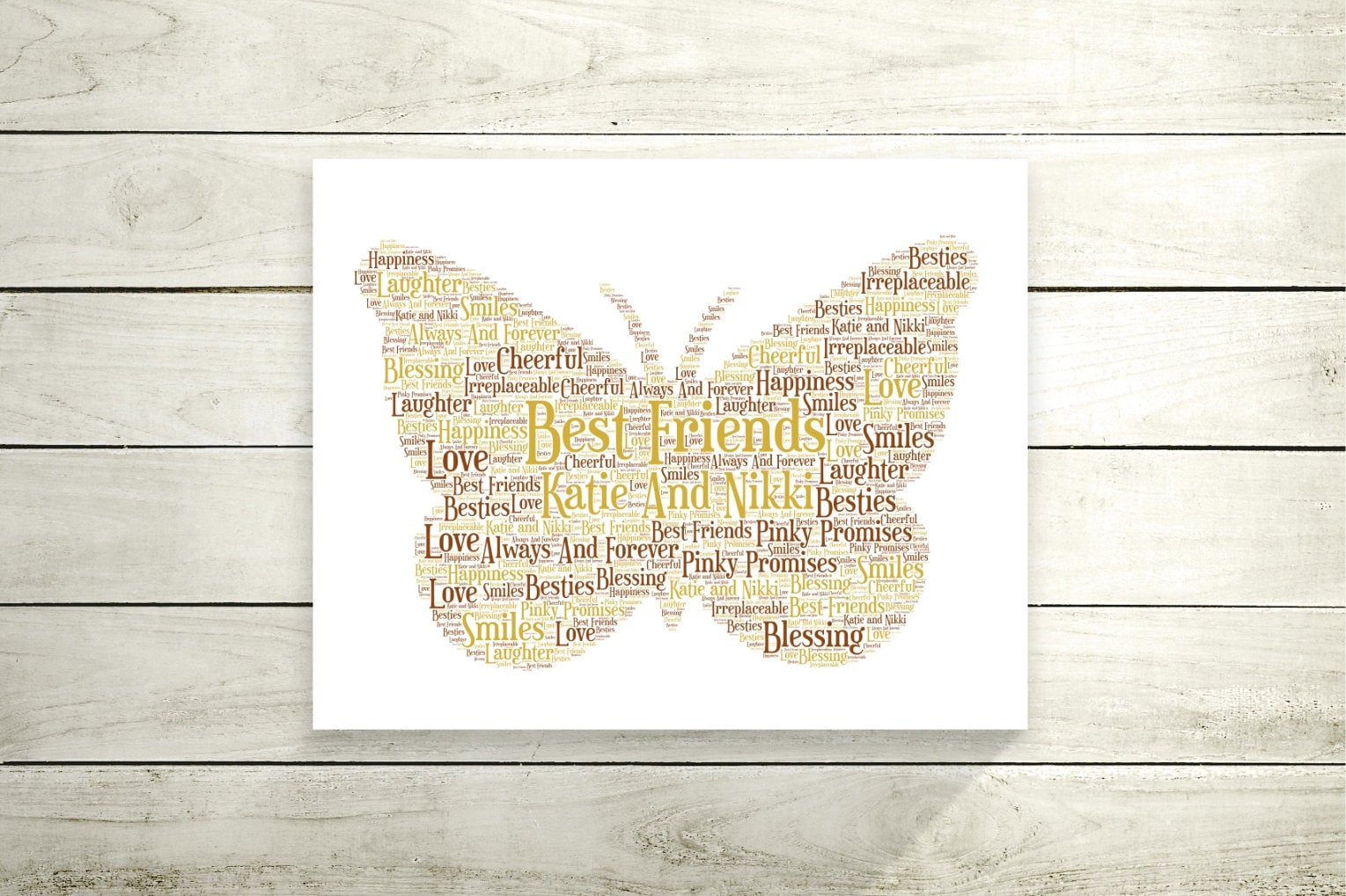 Personalised Butterfly Word Art Print Gift Wall Art Mum Teacher Mothers ...