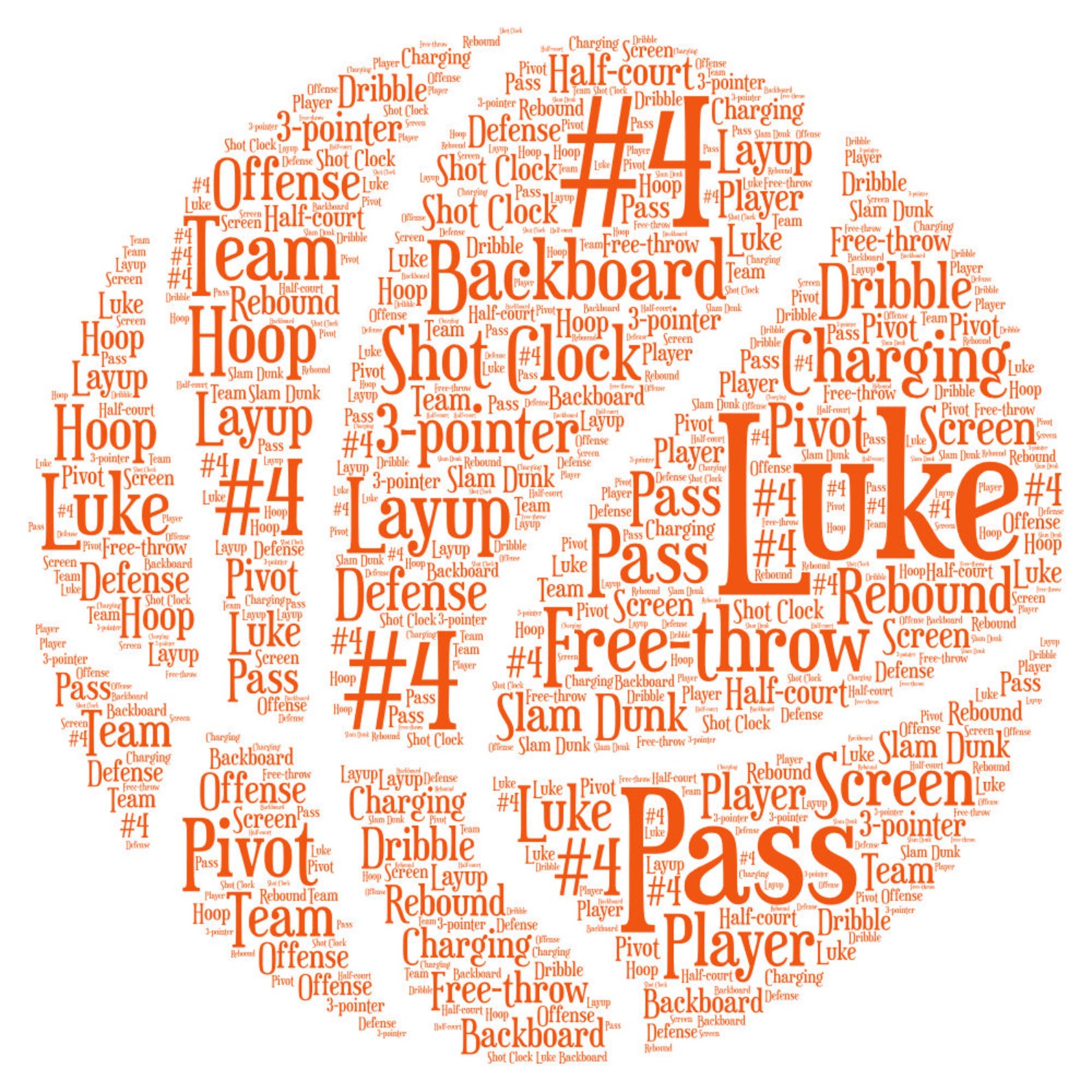 Basketball Word Art Print Personalised Sport Print Team | Etsy