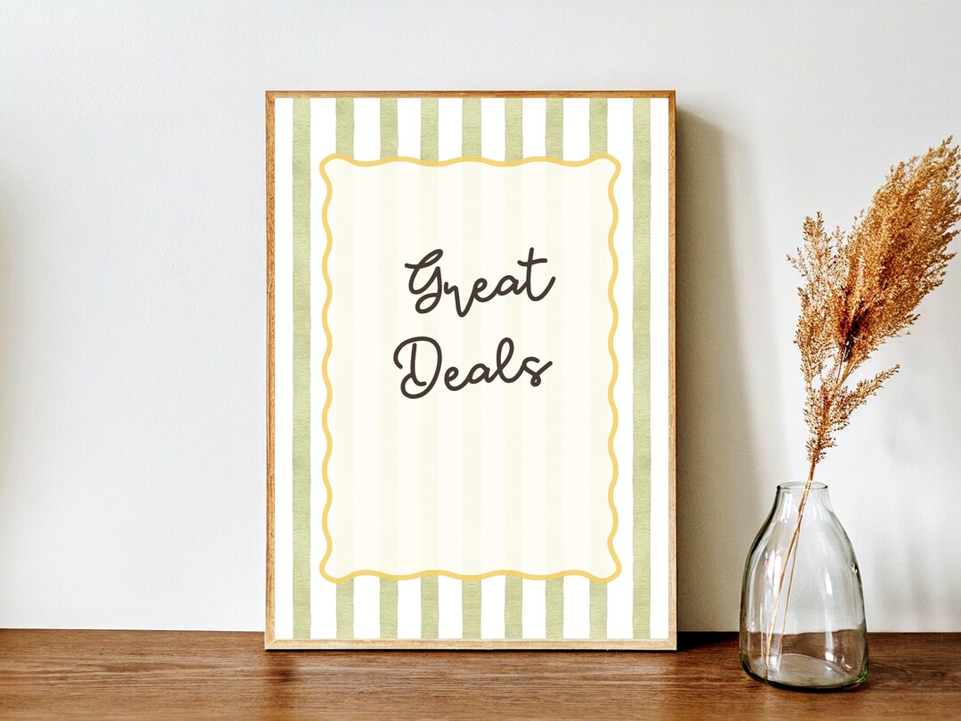 Printable Great Deals Sign Download, Vintage Store Promotion Poster ...