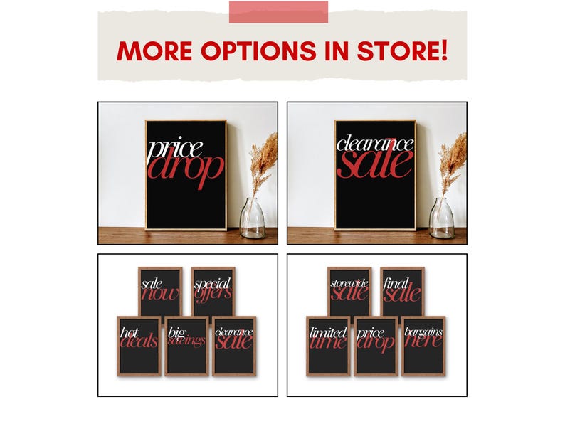Printable Clearance Sale Sign Download, Red Black Store Promotion ...