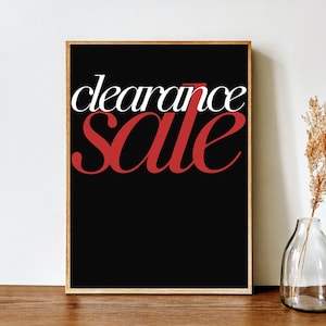 Printable Clearance Sale Sign Download, Red Black Store Promotion ...