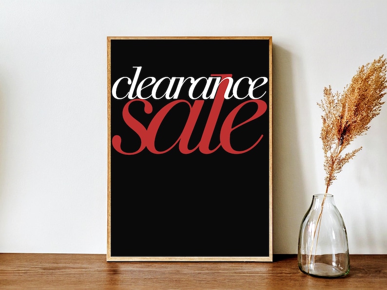 Printable Clearance Sale Sign Download, Red Black Store Promotion ...
