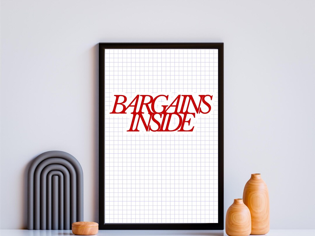 Printable Bargains Inside Sale Sign Download, Red Store Promotion ...
