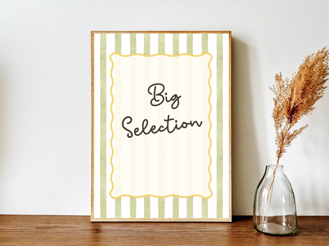 Printable Big Selection Sign Download, Vintage Store Promotion Poster ...