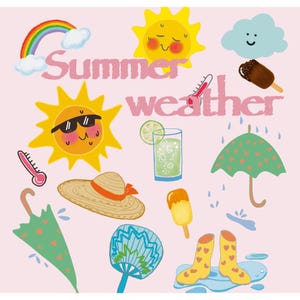 Summer Weather Clipart Set: Sunny Day Designs (digital Download) - Etsy