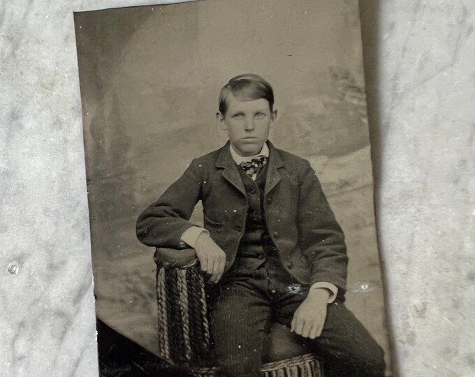 Victorian Tintype Ferrotype Photograph Posed Yoing Boy Children Tintype ...