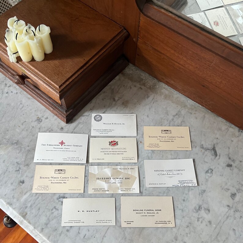 Vintage 1950s Funeral Embalming Casket Business Card Lot Mid - Etsy