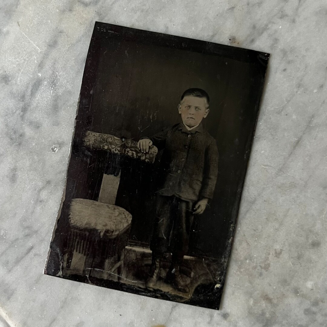Victorian Tintype Ferrotype Photograph Posed Little Boy Tinted - Etsy