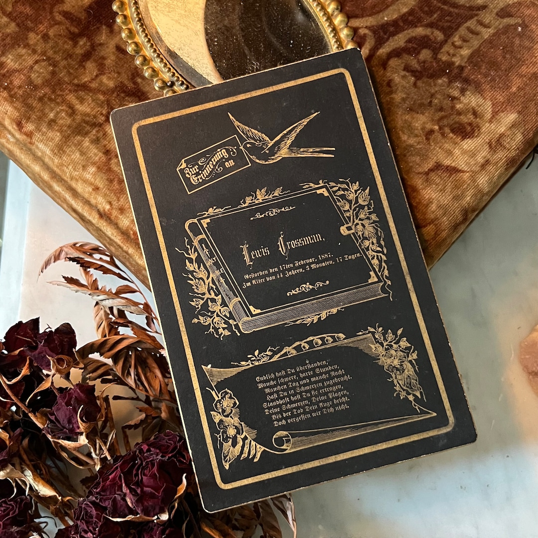 Antique Victorian Funeral Memorial Cabinet Card Lewis Crossman 44 Years ...