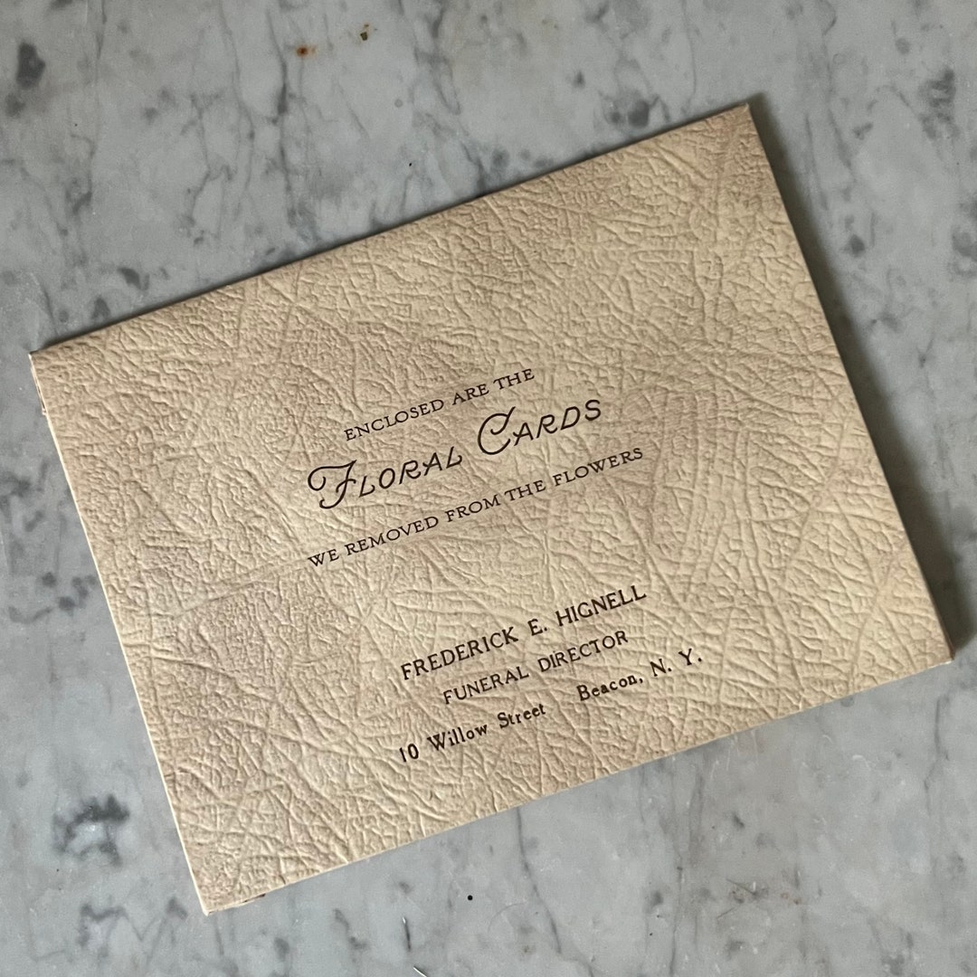 Vintage 1950s Funeral Home Flower Card Envelope Vintage - Etsy