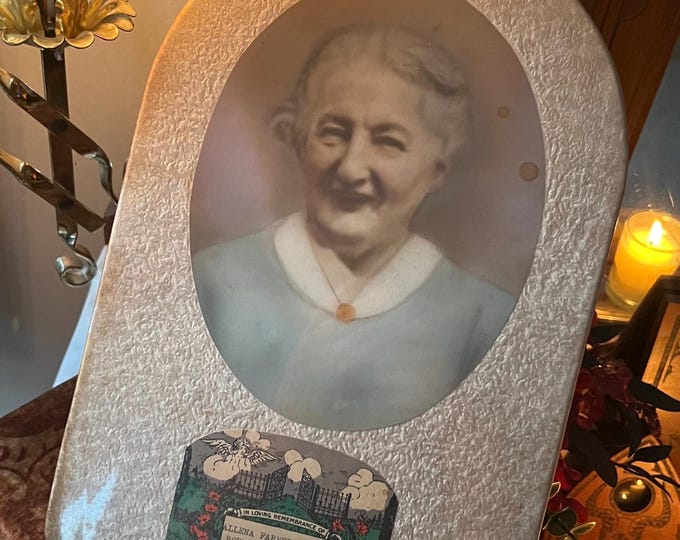 Antique 1930s Celluloid Memorial Funeral Wall Art Memorial Plaque Rare and Large Antique ...