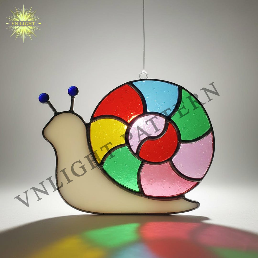 Digital Download Snail Stained Glass Pattern, Stained Glass Flower, DIY ...