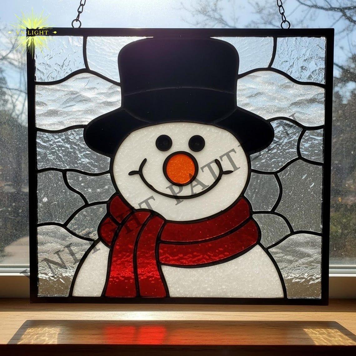 Digital Download Christmas Snowman Panel Stained Glass Pattern, DIY ...