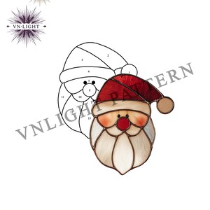 Digital Download Christmas Santa Claus Glass Pattern, Stained Glass ...
