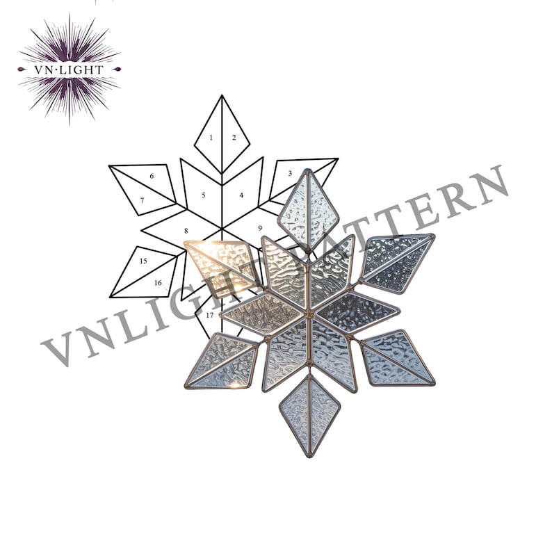Digital Download Snowflake Stained Glass Pattern, Stained Glass Flower ...