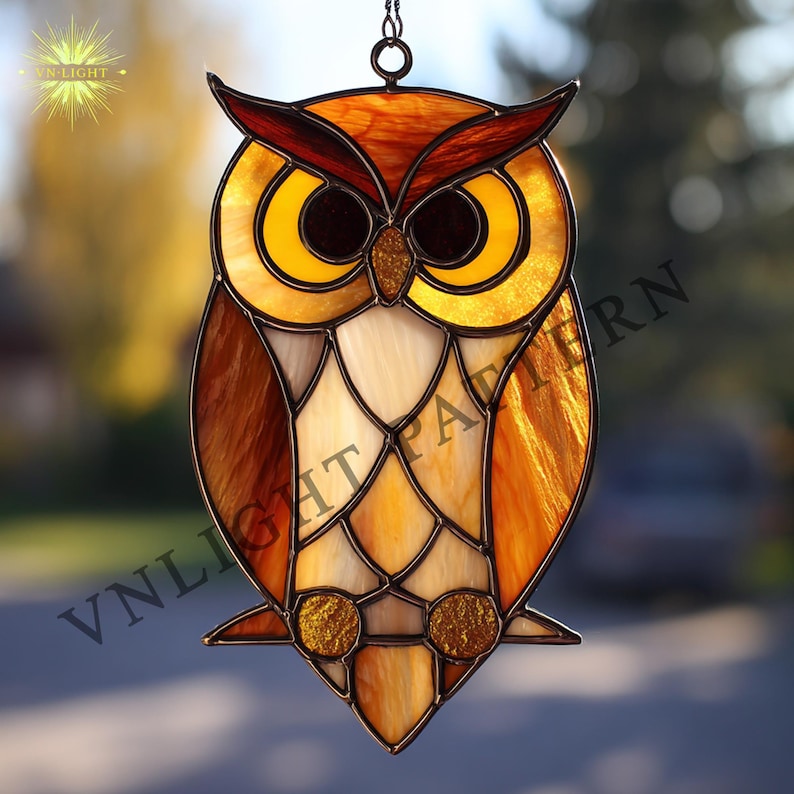 Digital Download OWL Stained Glass Pattern, Stained Glass Flower, DIY ...