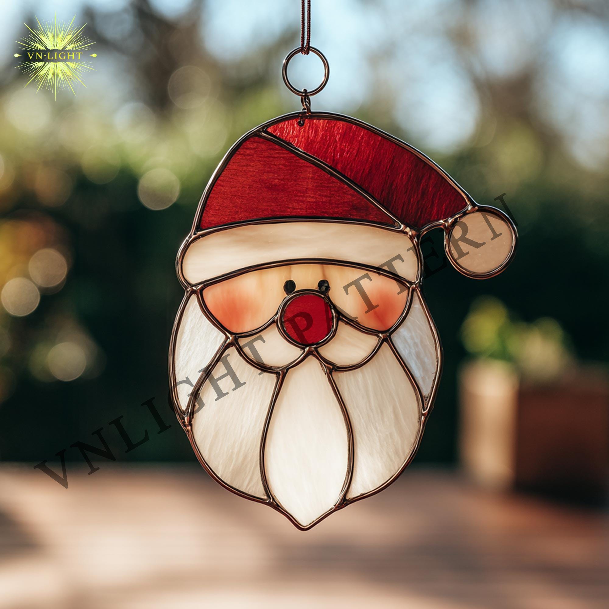 Digital Download Christmas Santa Claus Glass Pattern, Stained Glass ...