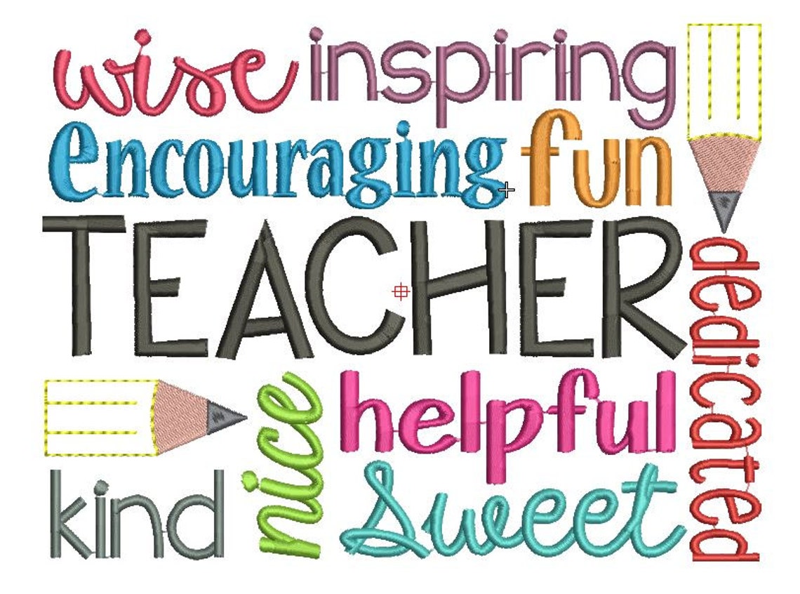 Teacher Subway Art V2 Embroidery Design INSTANT DOWNLOAD - Etsy