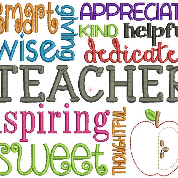 Teacher Embroidery - Etsy